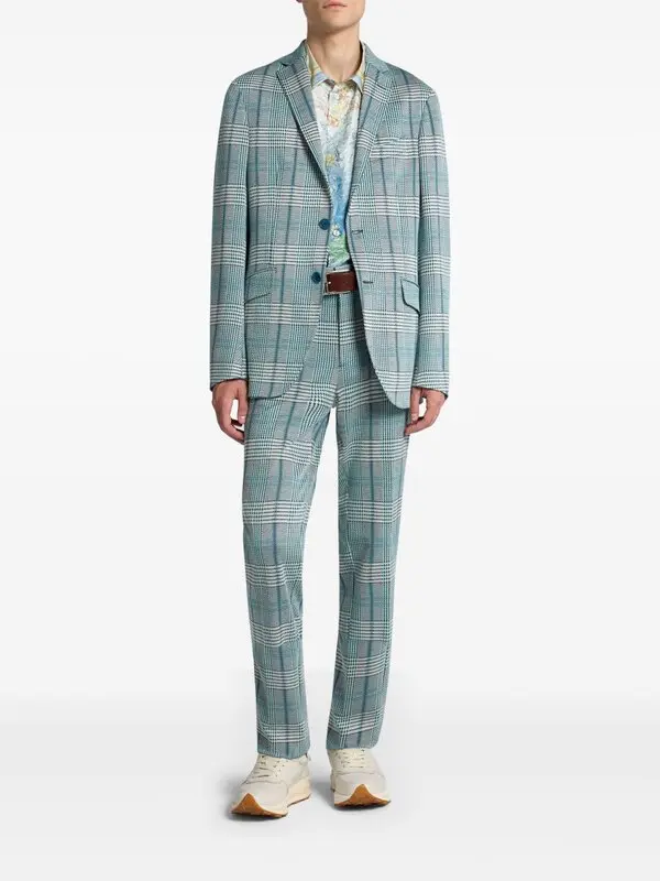 Etro Glen Plaid Jersey Blazer