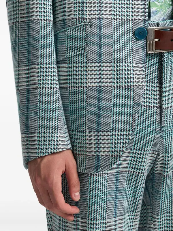 Etro Glen Plaid Jersey Blazer