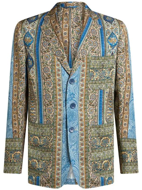 Etro Partially-linted Blazer - Green