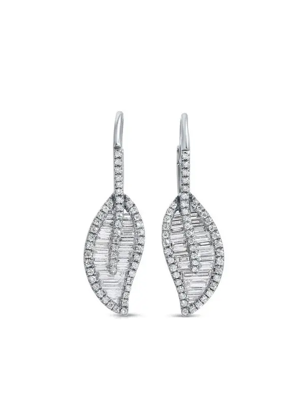 ANITA KO 18k White Gold Diamond Drop Earrings - Silver