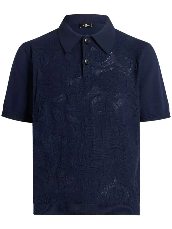 Etro Textured Knit Polo Shirt