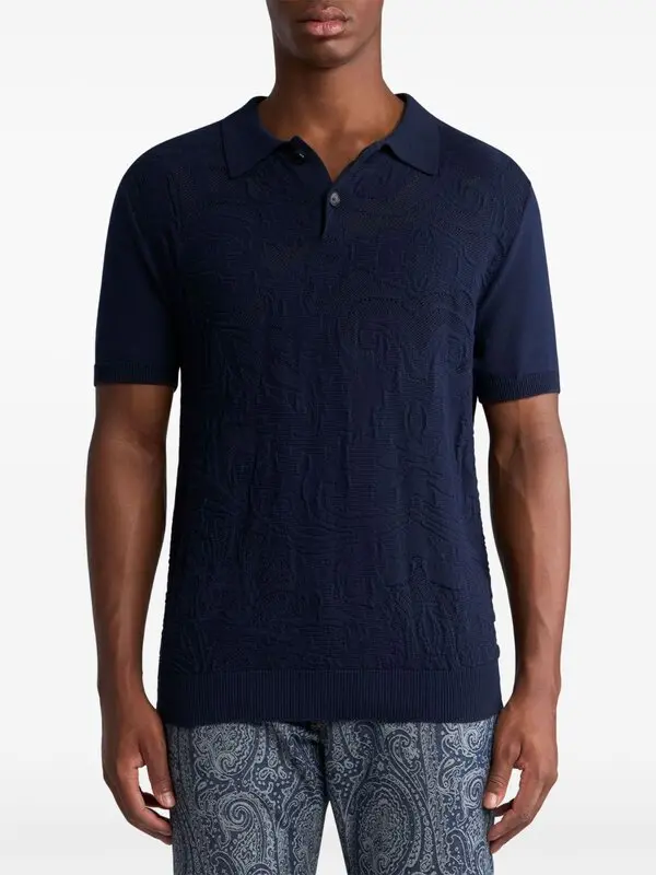 Etro Textured Knit Polo Shirt