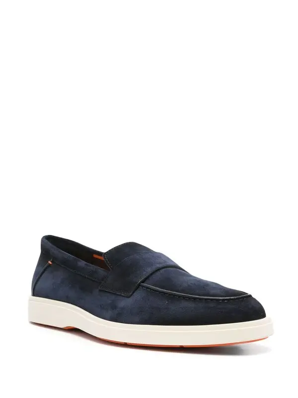 Santoni Suede Loafers - Blue