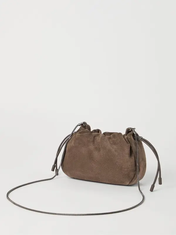Brunello Cucinelli Suede Shoulder Bag - Brown
