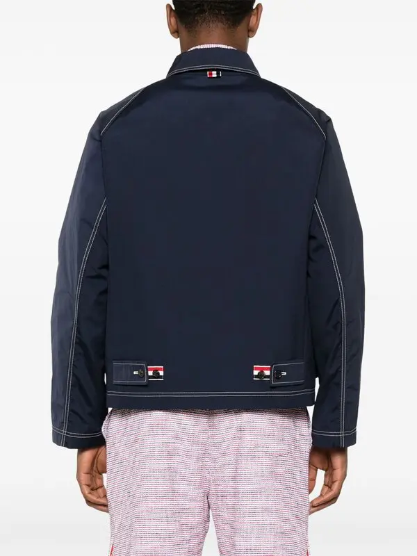 Thom Browne Contrast-stitching Raglan Jacket
