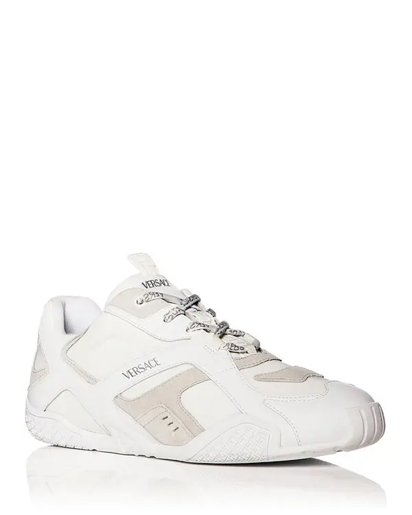 Versace Lace Up Sneakers - White/cognac