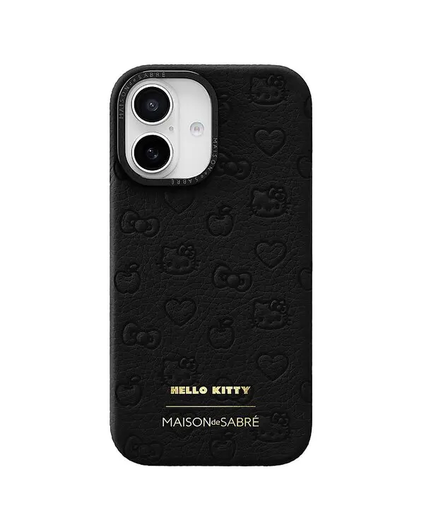 MAISON DE SABRE Hello Kitty Leather Phone Case - Black Caviar
