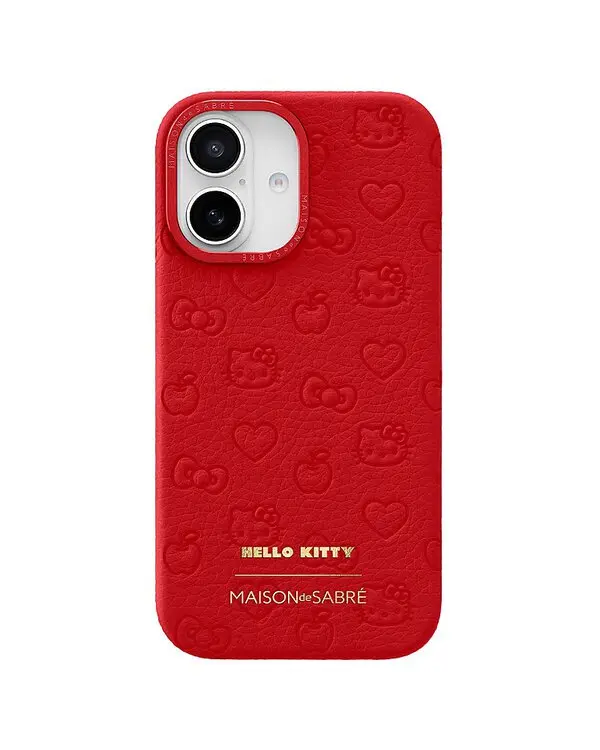 MAISON DE SABRE Hello Kitty Leather Phone Case - Pomegranate Red
