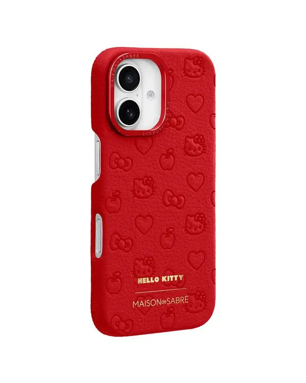 MAISON DE SABRE Hello Kitty Leather Phone Case - Pomegranate Red