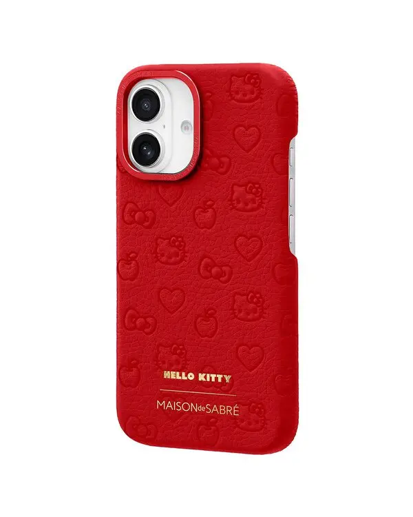 MAISON DE SABRE Hello Kitty Leather Phone Case - Pomegranate Red