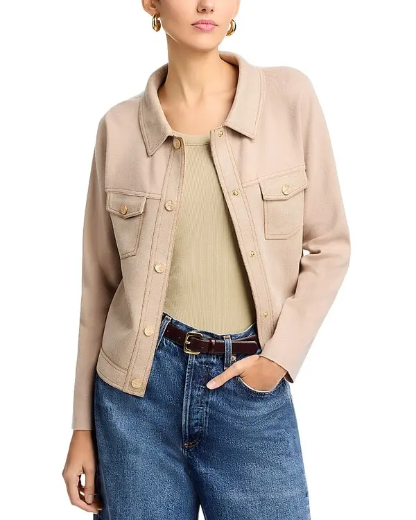 SIONI Snap-front Viscose Blend Jacket
