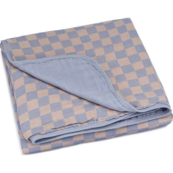 PARKER BABY CO. Muslin Quilt - Stormy Blue Checker