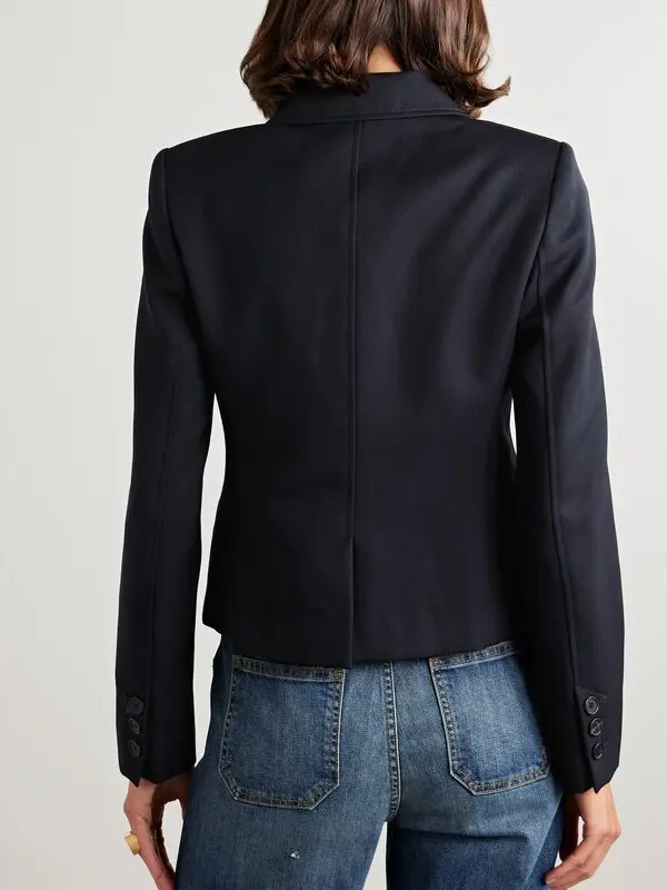 NILI LOTAN Jamison Wool-twill Jacket - Blue