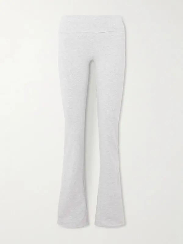 SKIMS Stretch-cotton Jersey Foldover Pants - Gray