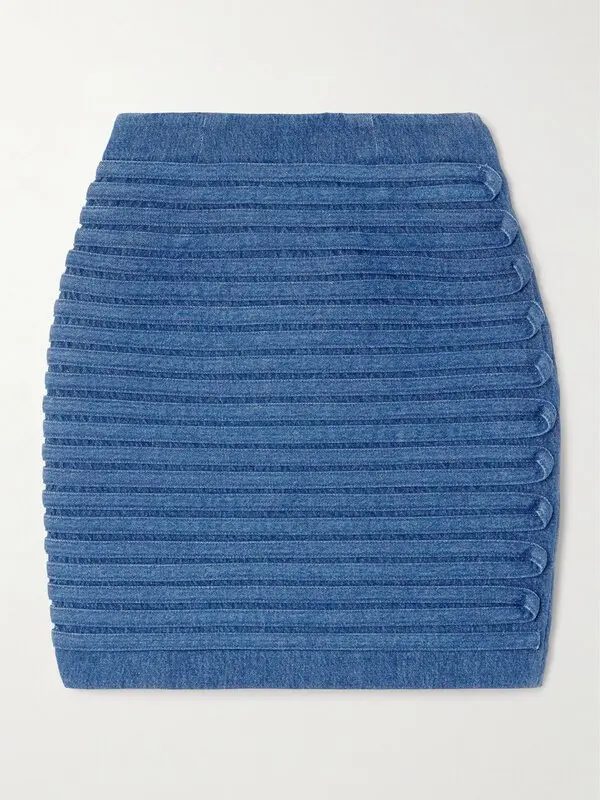 Versace Appliquéd Denim Mini Skirt