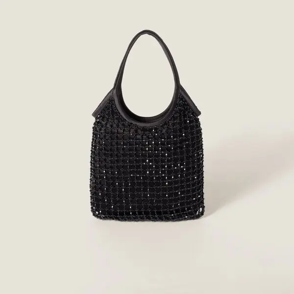 Miu Miu Ivy Beaded Duchesse Bag - Black | Editorialist