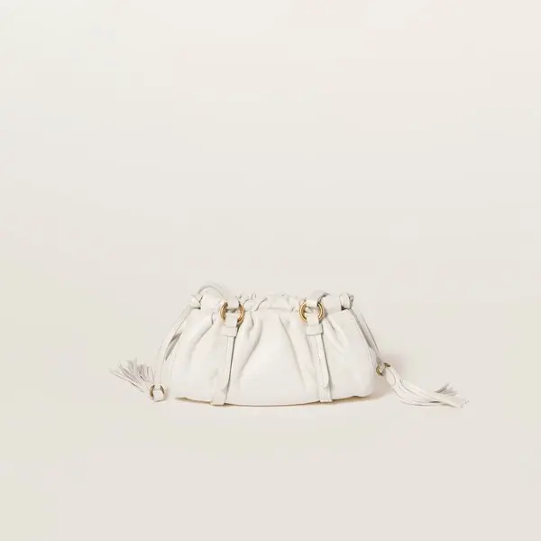 Miu Miu Joie Nappa Leather Mini-Bag - White | Editorialist
