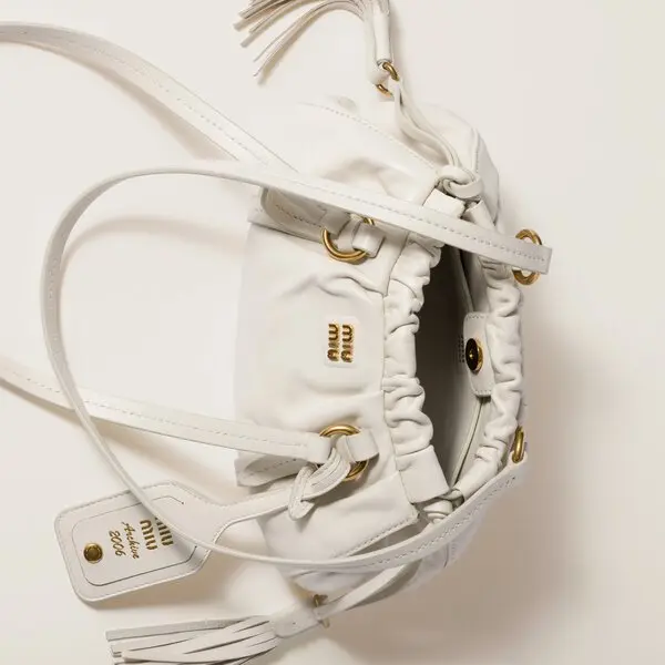 Miu Miu Joie Nappa Leather Mini-Bag - White | Editorialist