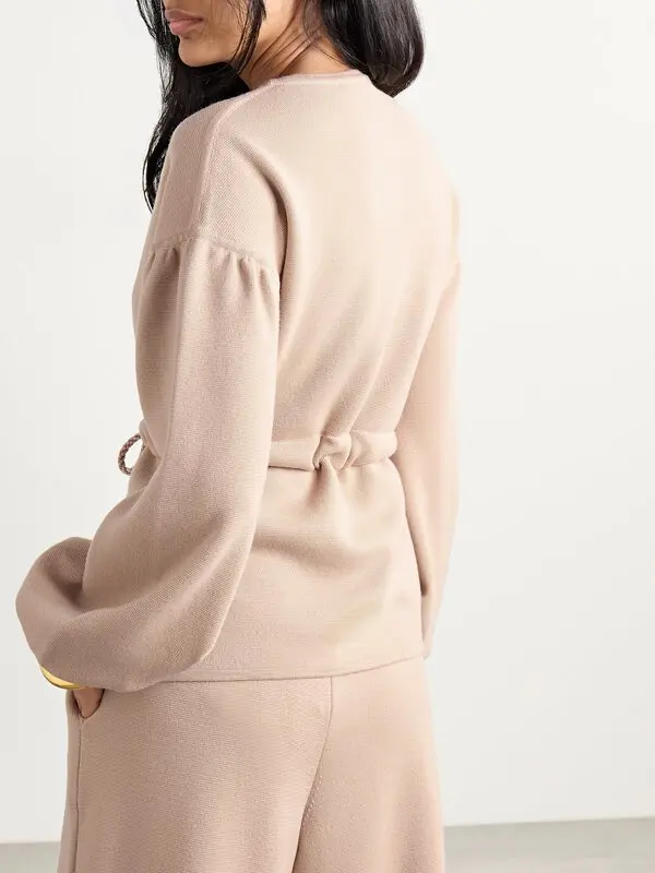 Max Mara Tiberio Belted Wool Cardigan - Neutrals