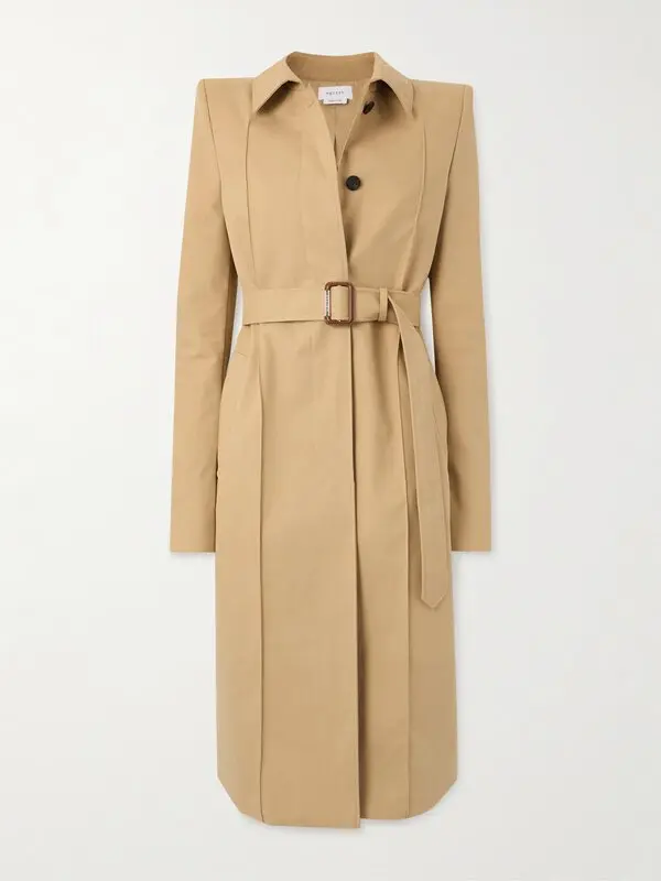 Alexander McQueen Belted Cotton-gabardine Trench Coat