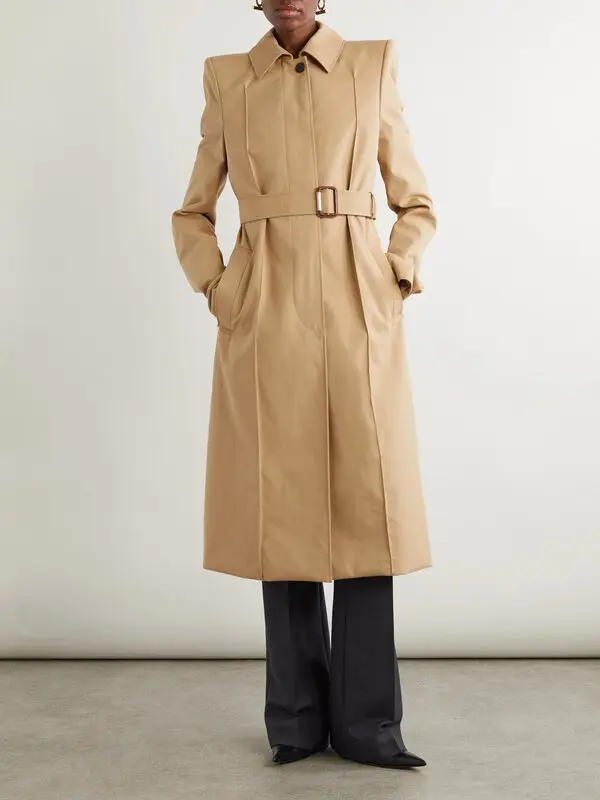 Alexander McQueen Belted Cotton-gabardine Trench Coat