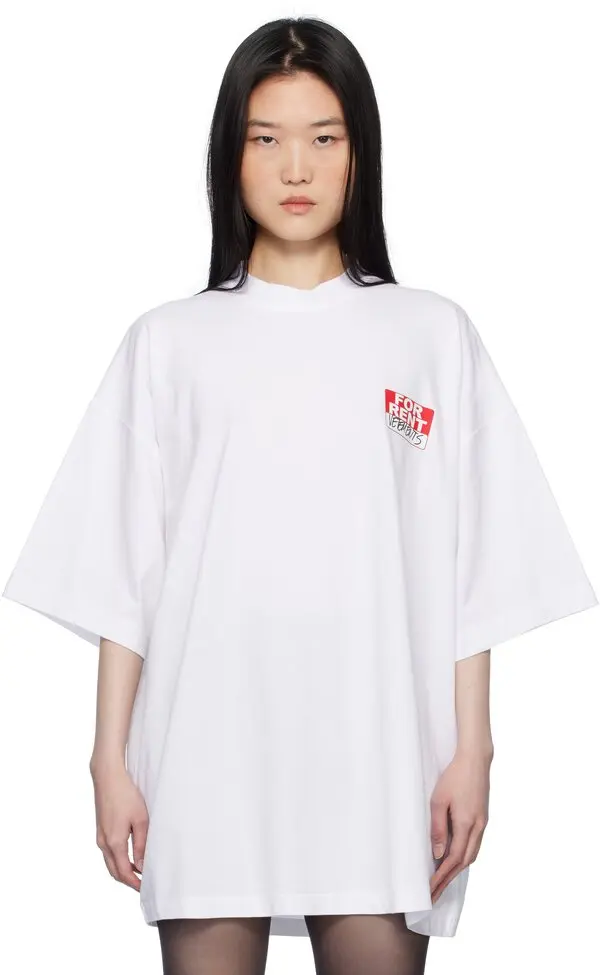Buy Vetements For Rent' Oversized T-shirt White At 60% Off