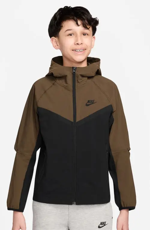 Nike Tech Hooded Zip Jacket - Black/mosswood Brown/black