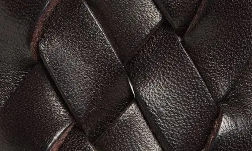 NILI LOTAN Braided Leather Belt - Dark Brown