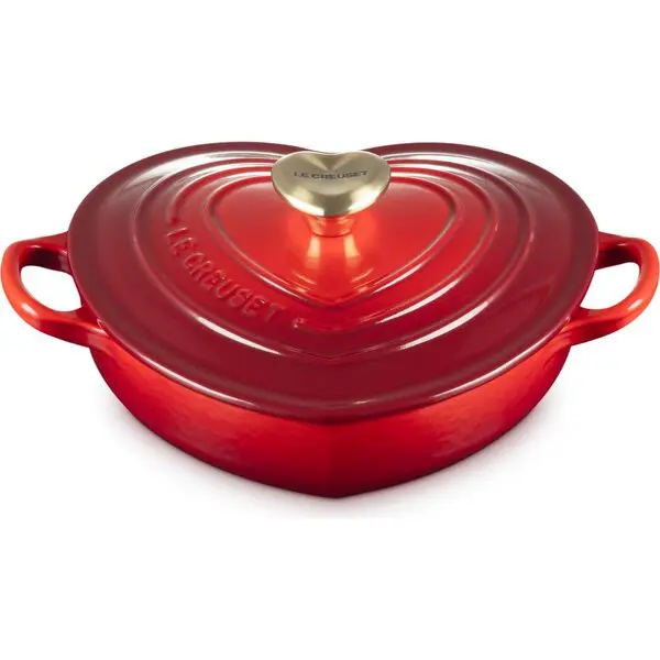 LE CREUSET Signature Cast Iron Heart Cocotte - Cerise