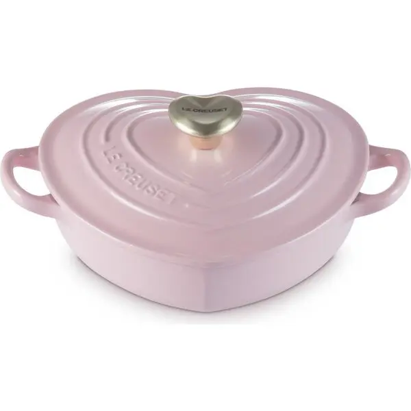 LE CREUSET Signature Cast Iron Heart Cocotte - Chiffon Pink