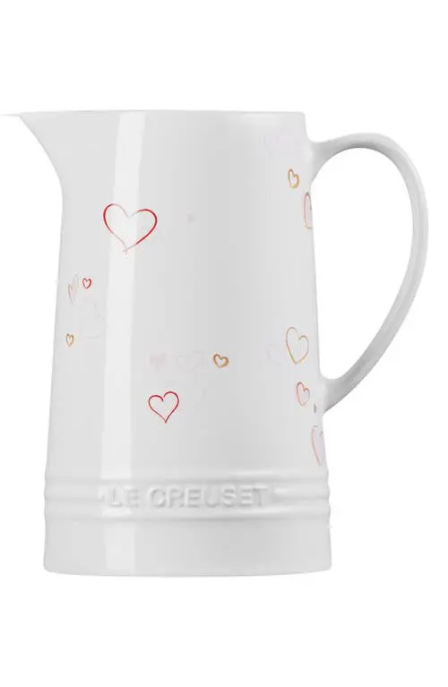 LE CREUSET Mon Coeur 1.6-quart Signature Stoneware Pitcher - White