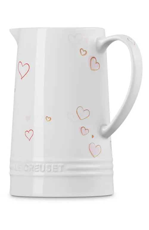 LE CREUSET Mon Coeur 1.6-quart Signature Stoneware Pitcher - White