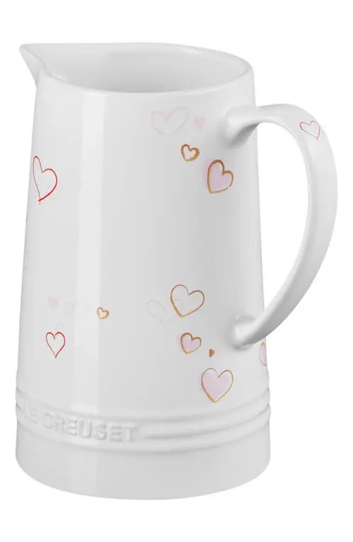 LE CREUSET Mon Coeur 1.6-quart Signature Stoneware Pitcher - White