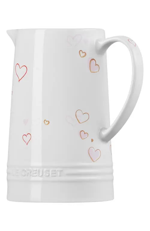 LE CREUSET Mon Coeur 1.6-quart Signature Stoneware Pitcher - White