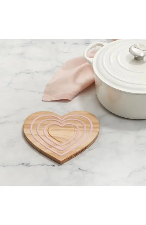 LE CREUSET Magnetic Heart Wooden Trivet - No Color