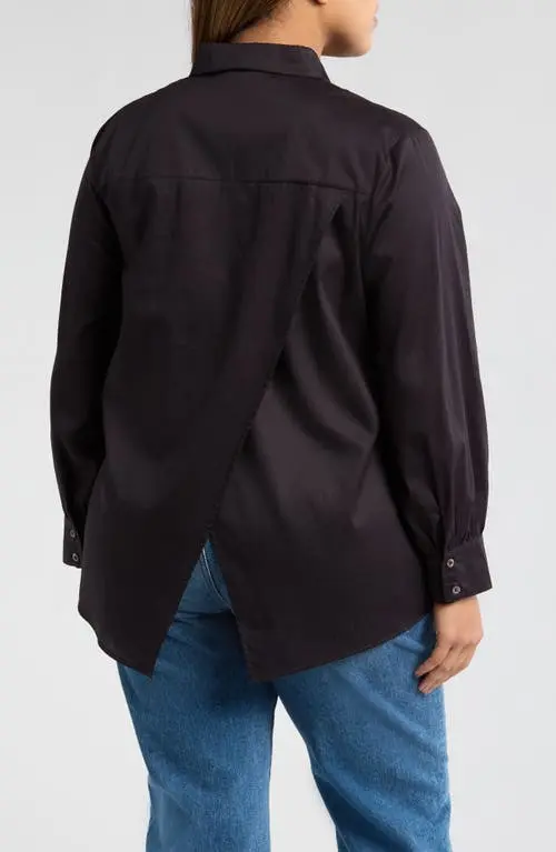 HARSHMAN Franklin Cotton Button-up Shirt - Black