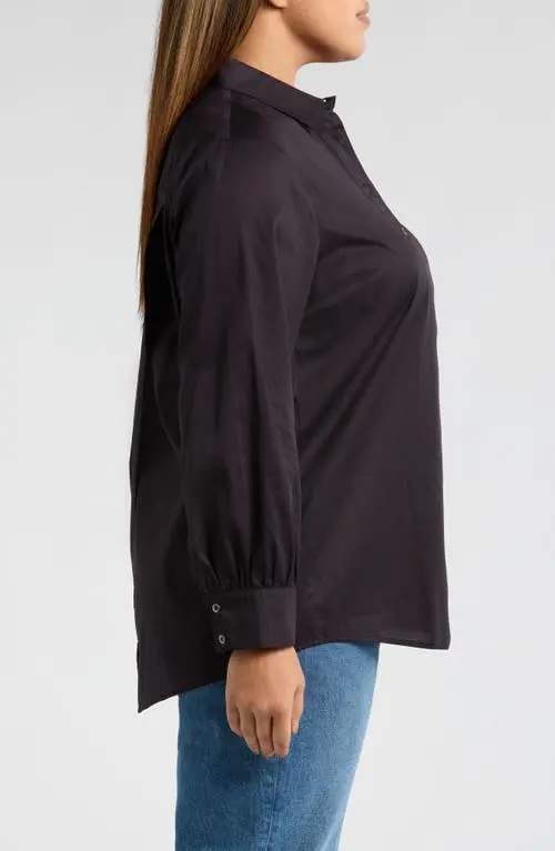 HARSHMAN Franklin Cotton Button-up Shirt - Black