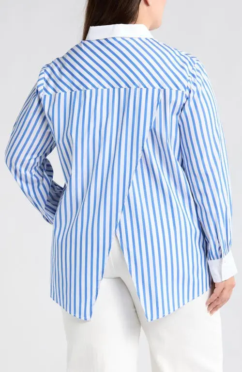 HARSHMAN Franklin Cotton Stripe Button-up Shirt