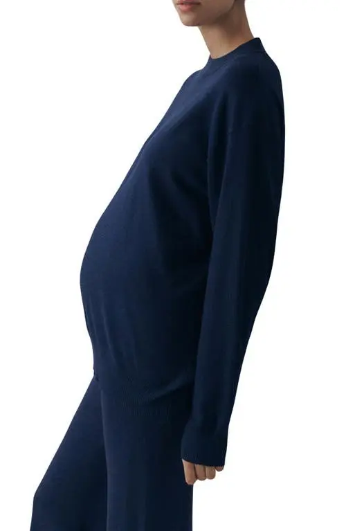 Mango Crewneck Maternity Sweater - Dark Navy