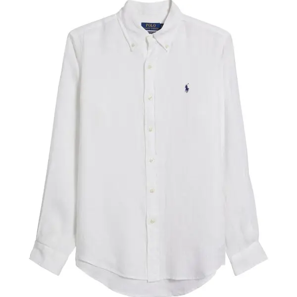 Polo Ralph Lauren Solid Linen Button-down Shirt - Ceramic White