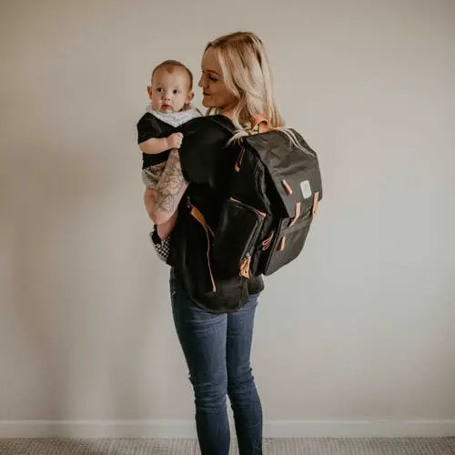 PARKER BABY CO. Birch Diaper Backpack - Black