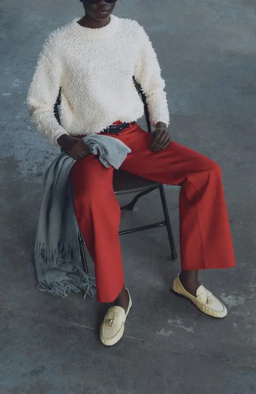 Mango Bouclé Crewneck Sweater