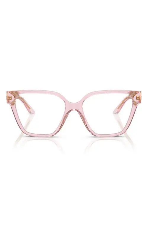 Versace 54mm Cat Eye Optical Glasses - Transparent Pink