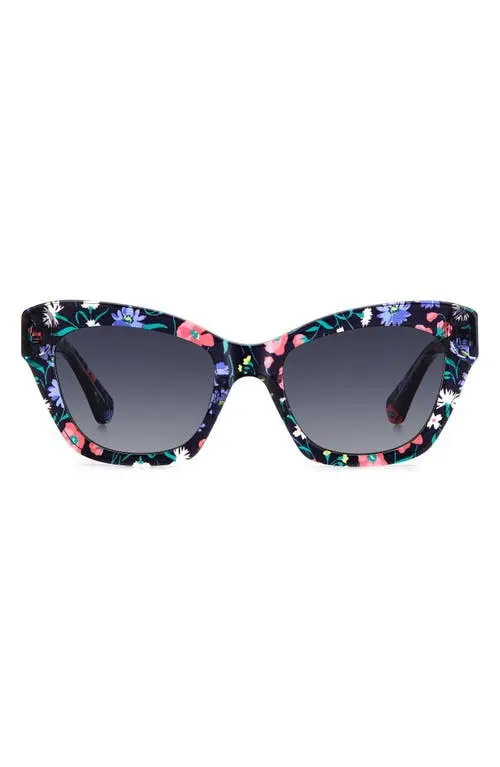 Kate Spade New York Daina Gradient Cat Eye Sunglasses - Black Multicolor/ Dark Grey Sf