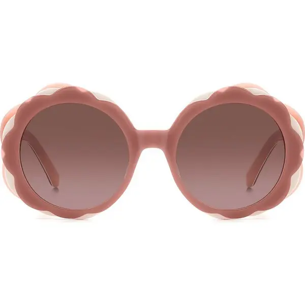 Kate Spade New York Vivi 54mm Round Frame Sunglasses - Pink/ Pink