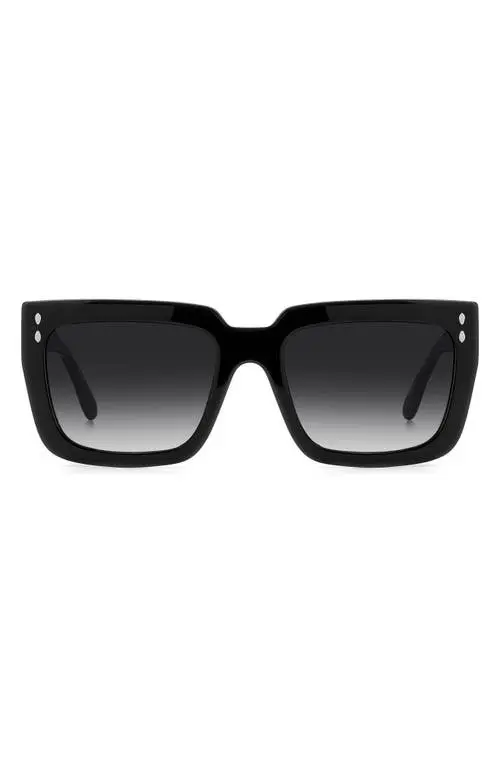 Isabel Marant 55mm Gradient Rectangle Sunglasses - Black/ Dark Grey Sf