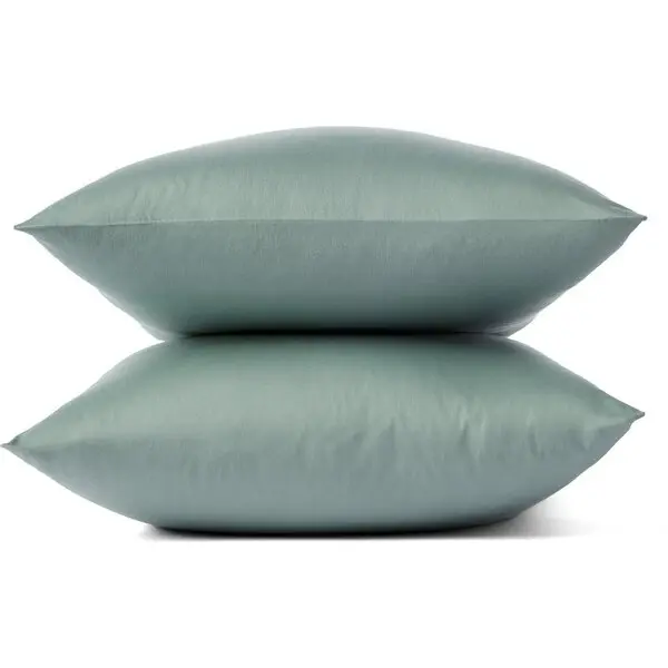 COYUCHI Cloud Soft 320 Thread Count Organic Cotton Sateen Pillowcases - Sage