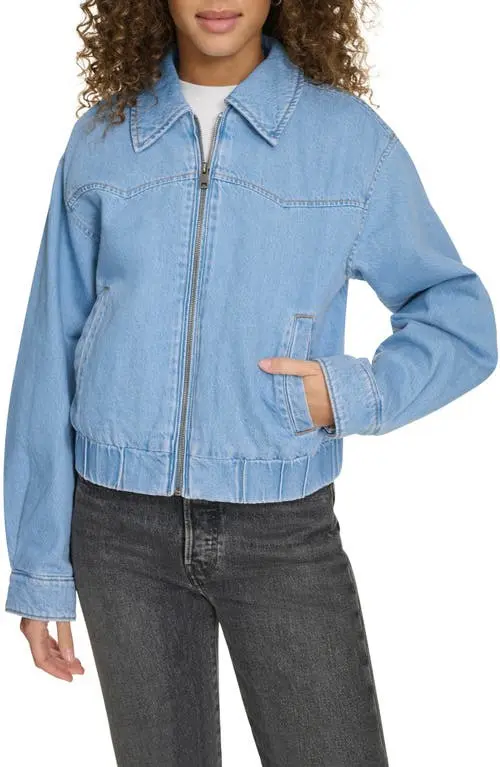 LEVI'S Western Denim Bomber Jacket - Light Wash Denim