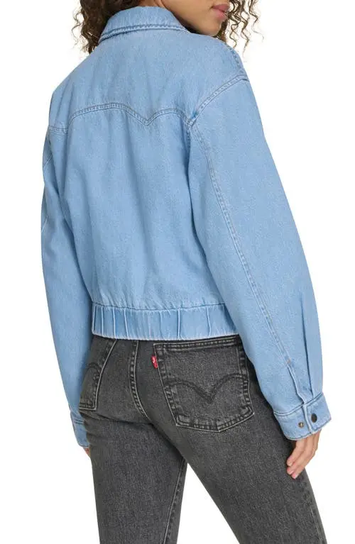 LEVI'S Western Denim Bomber Jacket - Light Wash Denim
