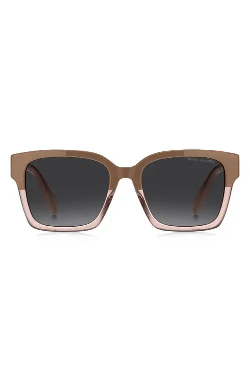Marc Jacobs 53mm Gradient Square Sunglasses - Beige/ Dark Grey Sf